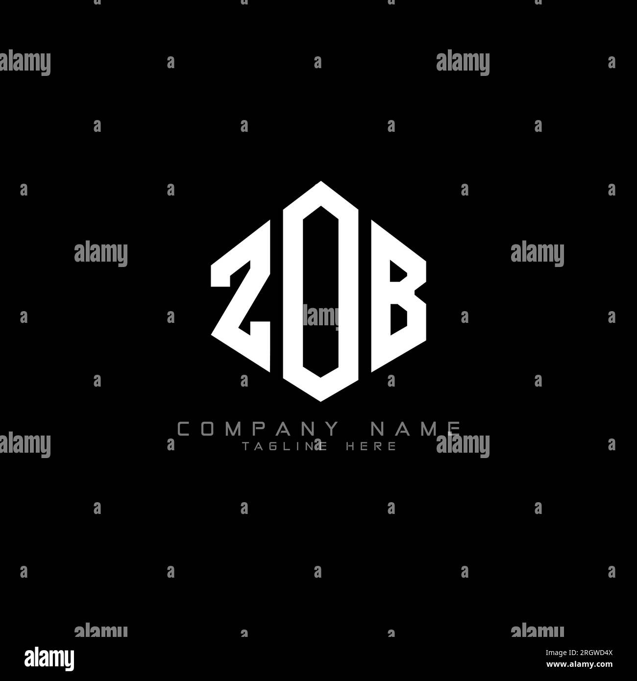 ZOB letter logo design with polygon shape. ZOB polygon and cube shape ...