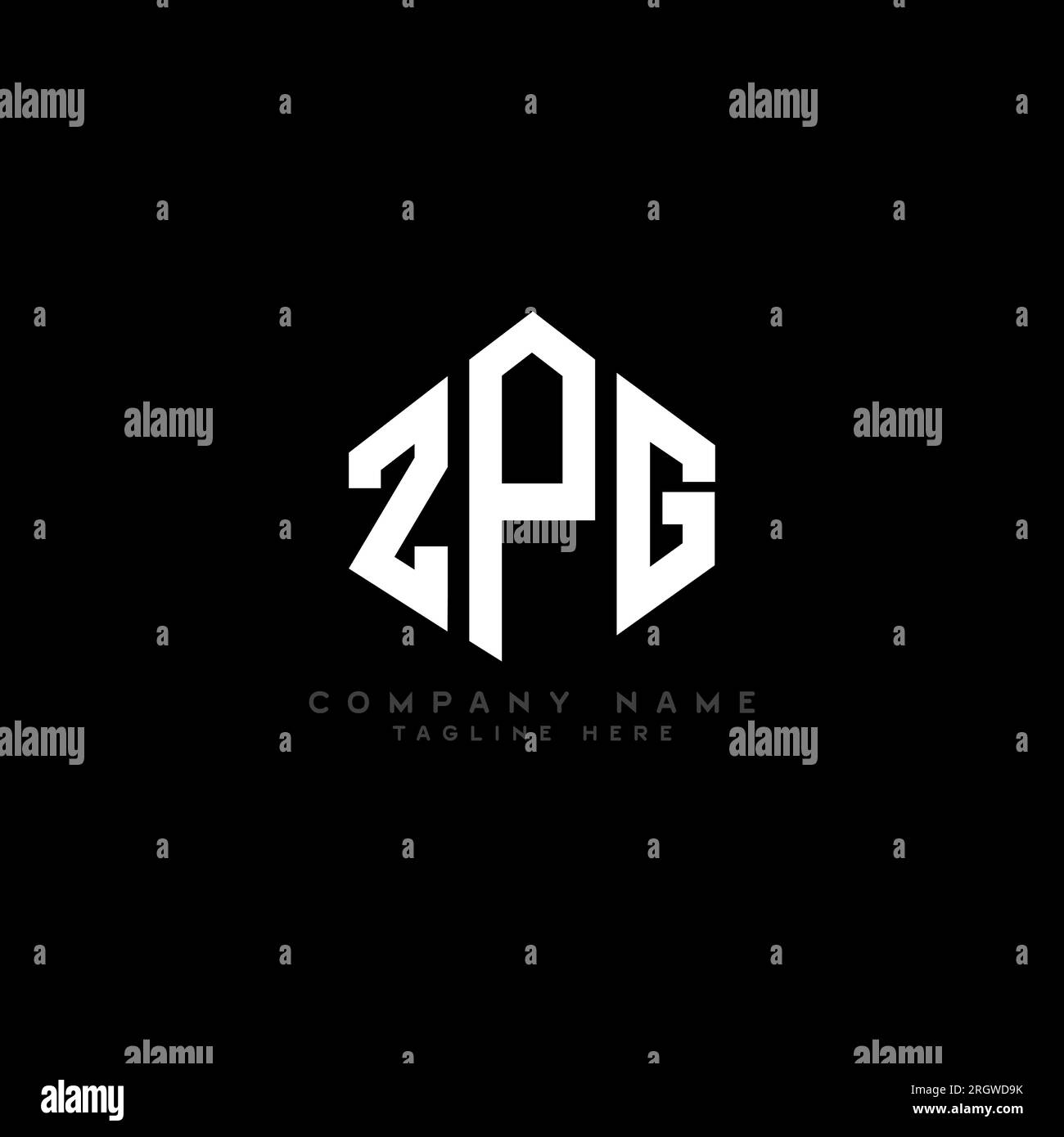 ZPG letter logo design with polygon shape. ZPG polygon and cube shape ...