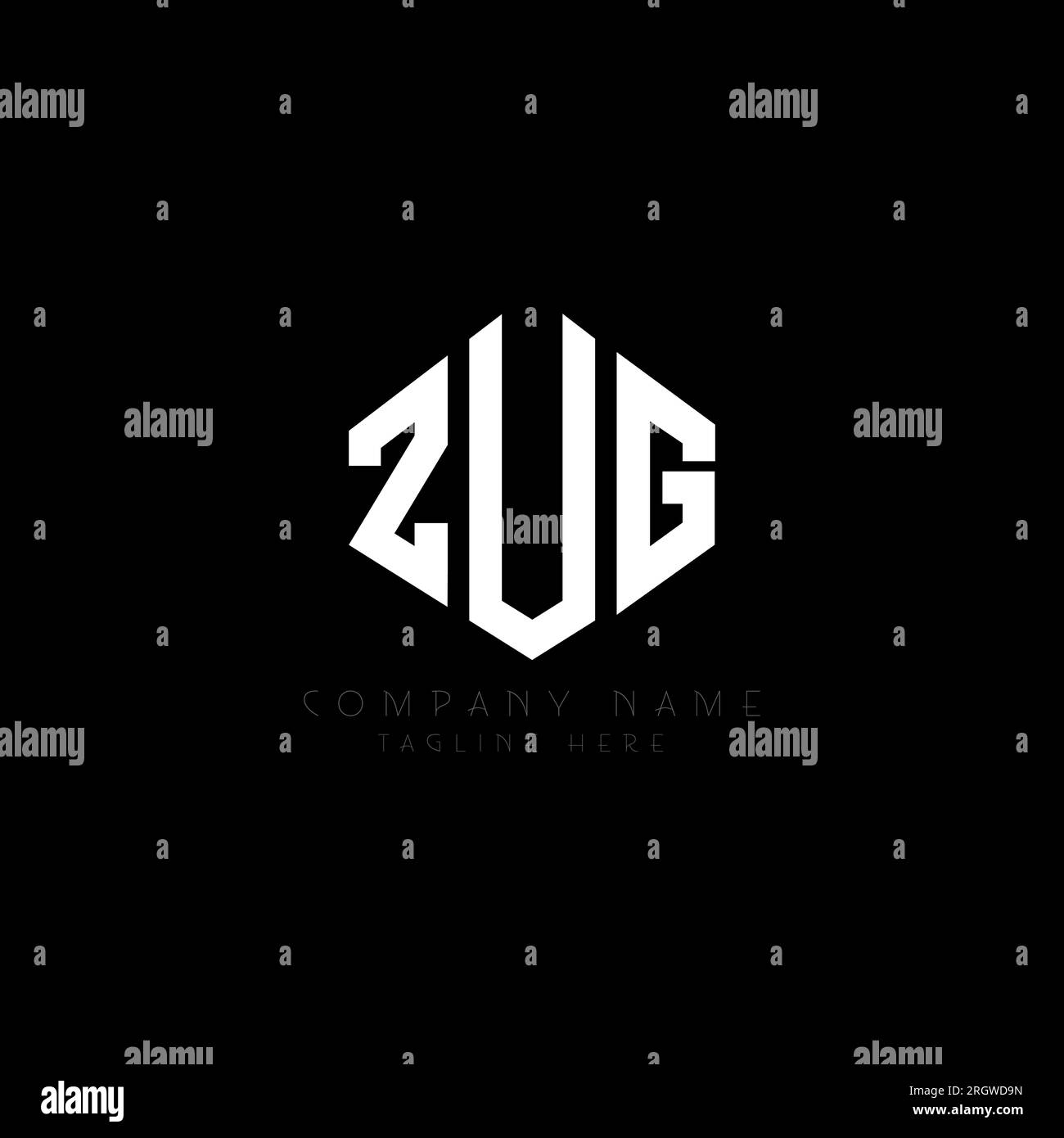 ZUG letter logo design with polygon shape. ZUG polygon and cube shape ...