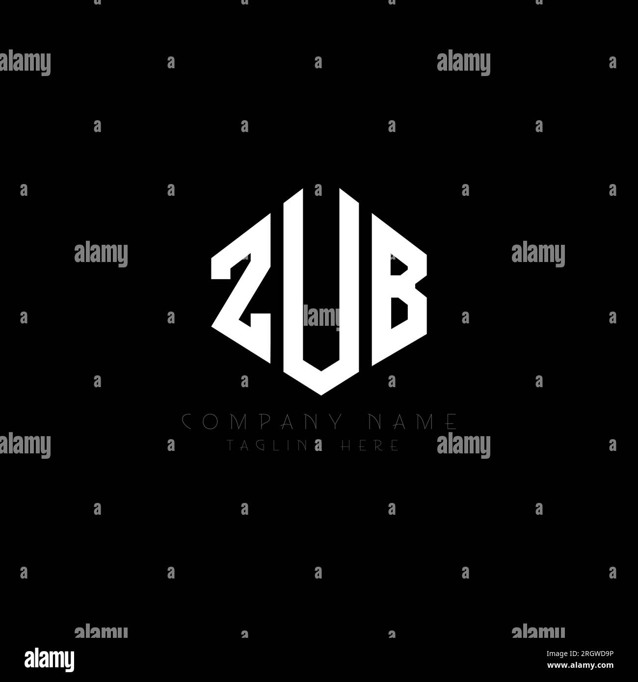 ZUB letter logo design with polygon shape. ZUB polygon and cube shape ...