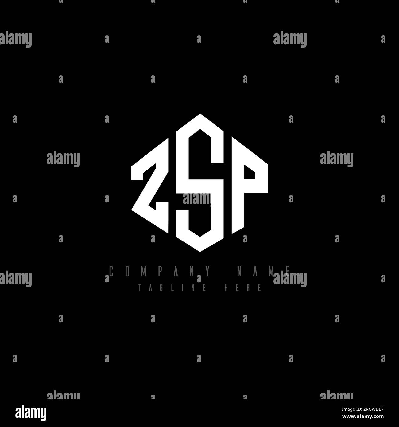 ZSP letter logo design with polygon shape. ZSP polygon and cube shape logo design. ZSP hexagon ...
