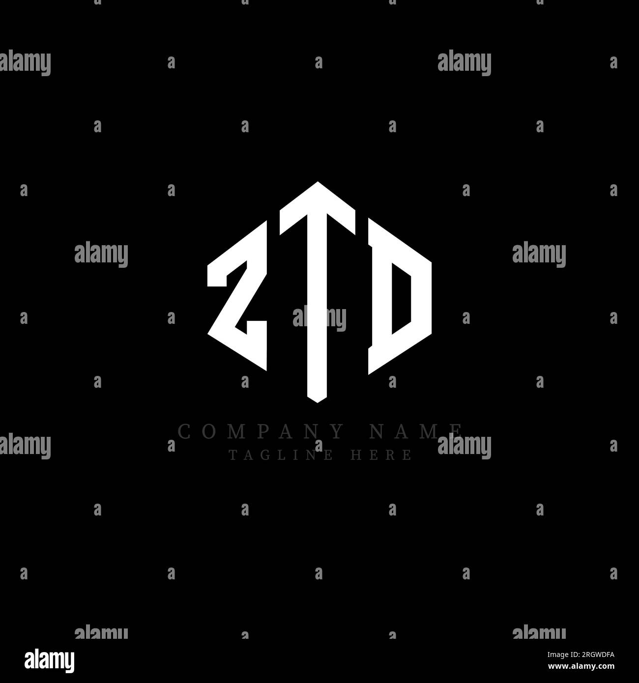 ZTD letter logo design with polygon shape. ZTD polygon and cube shape ...