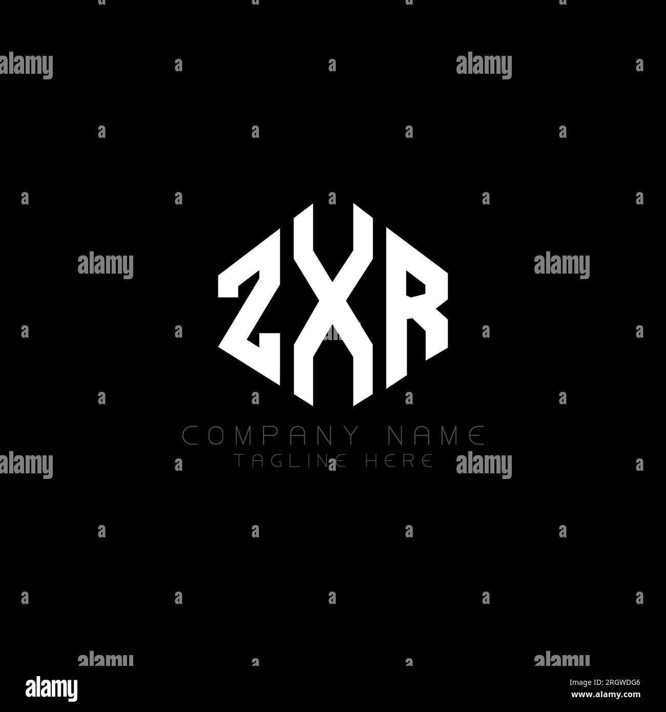 ZXR letter logo design with polygon shape. ZXR polygon and cube shape ...