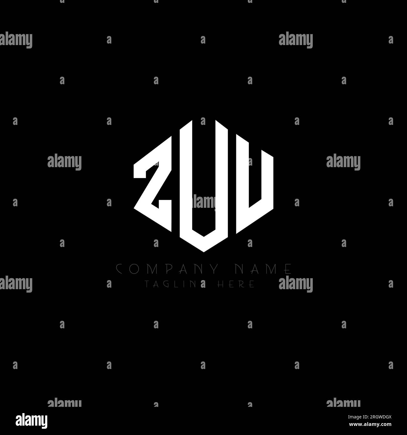 ZUU letter logo design with polygon shape. ZUU polygon and cube shape ...