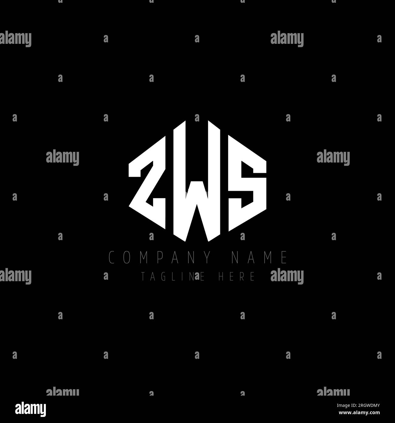 ZWS letter logo design with polygon shape. ZWS polygon and cube shape ...
