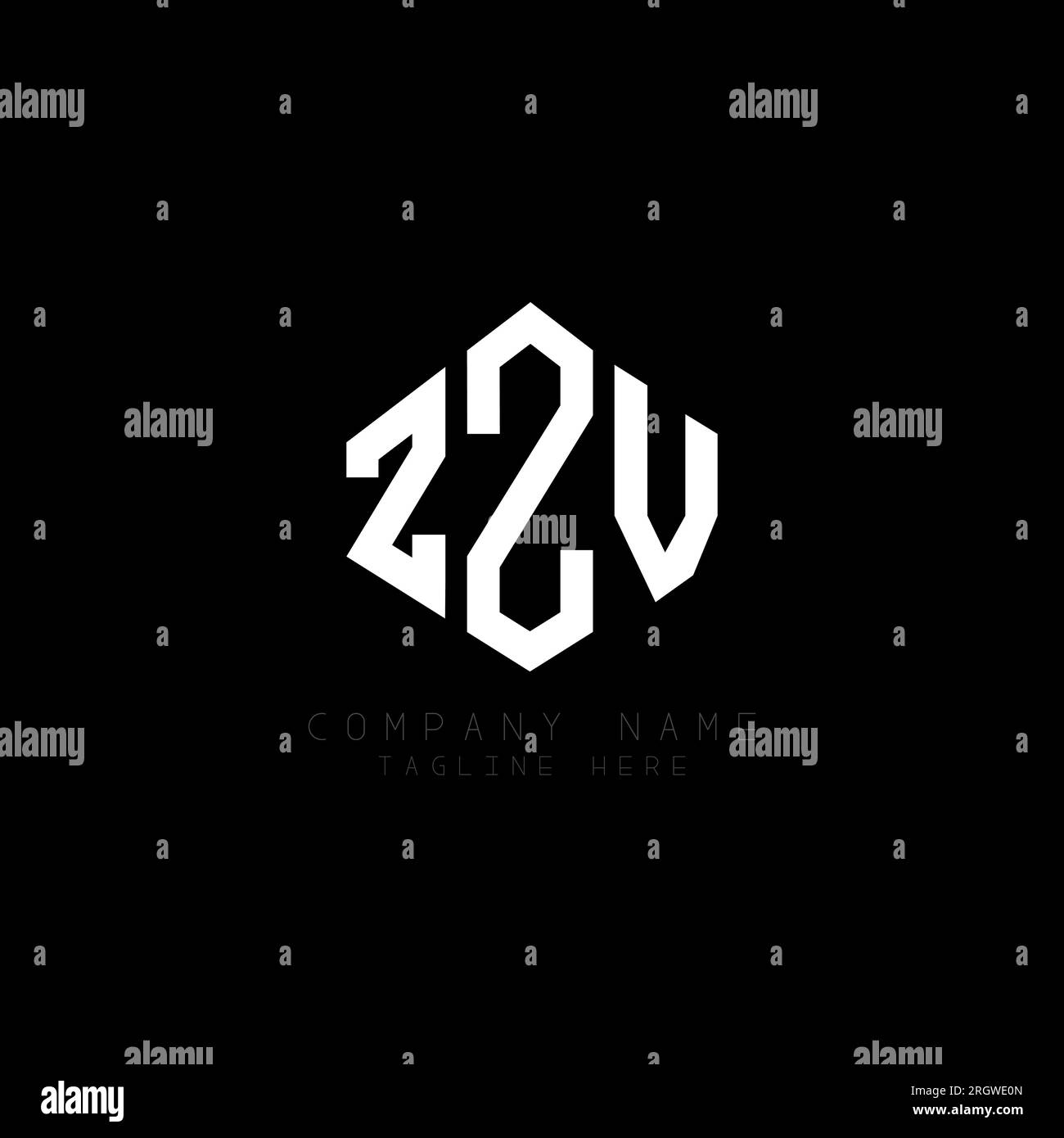 ZZV letter logo design with polygon shape. ZZV polygon and cube shape ...