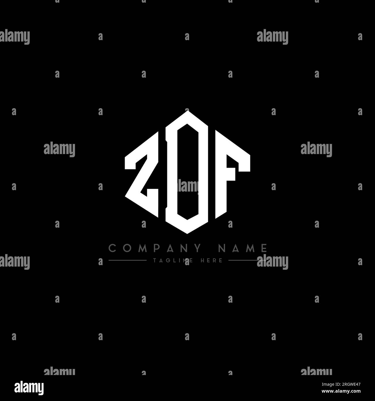 ZDF letter logo design with polygon shape. ZDF polygon and cube shape ...