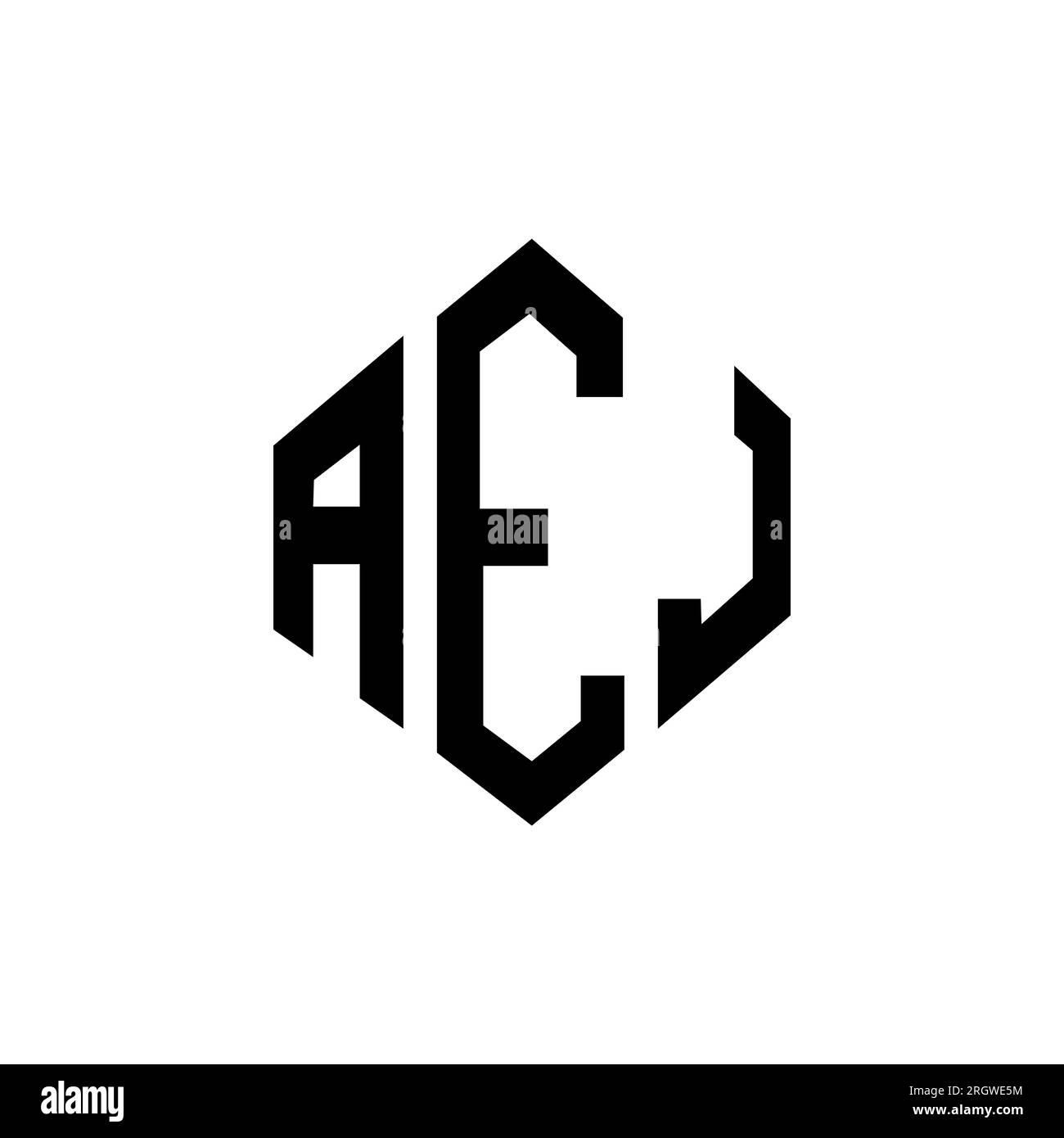 AEJ letter logo design with polygon shape. AEJ polygon and cube shape ...