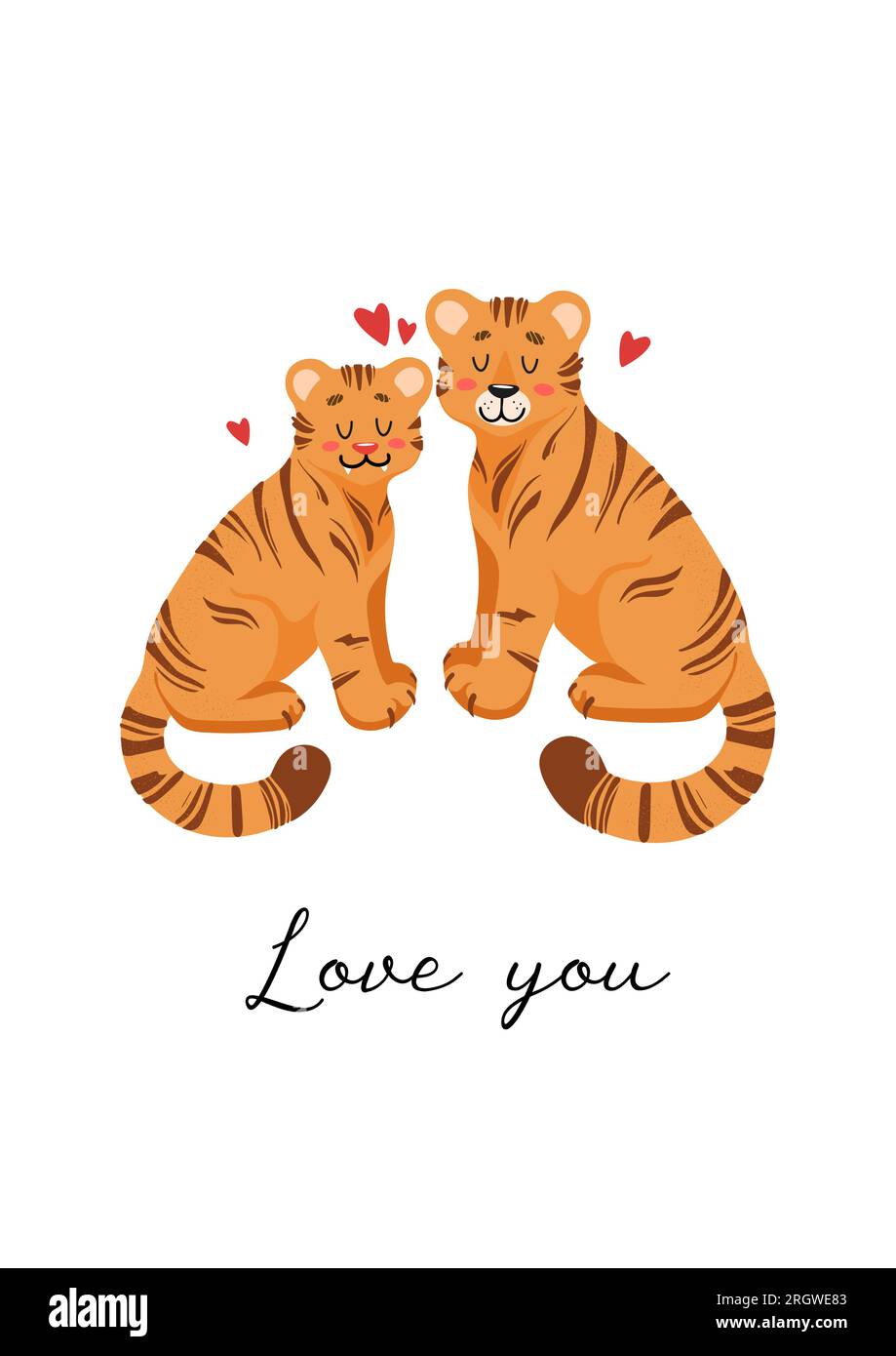Cute vector illustration for valentines day. Animalistic concept Couple ...