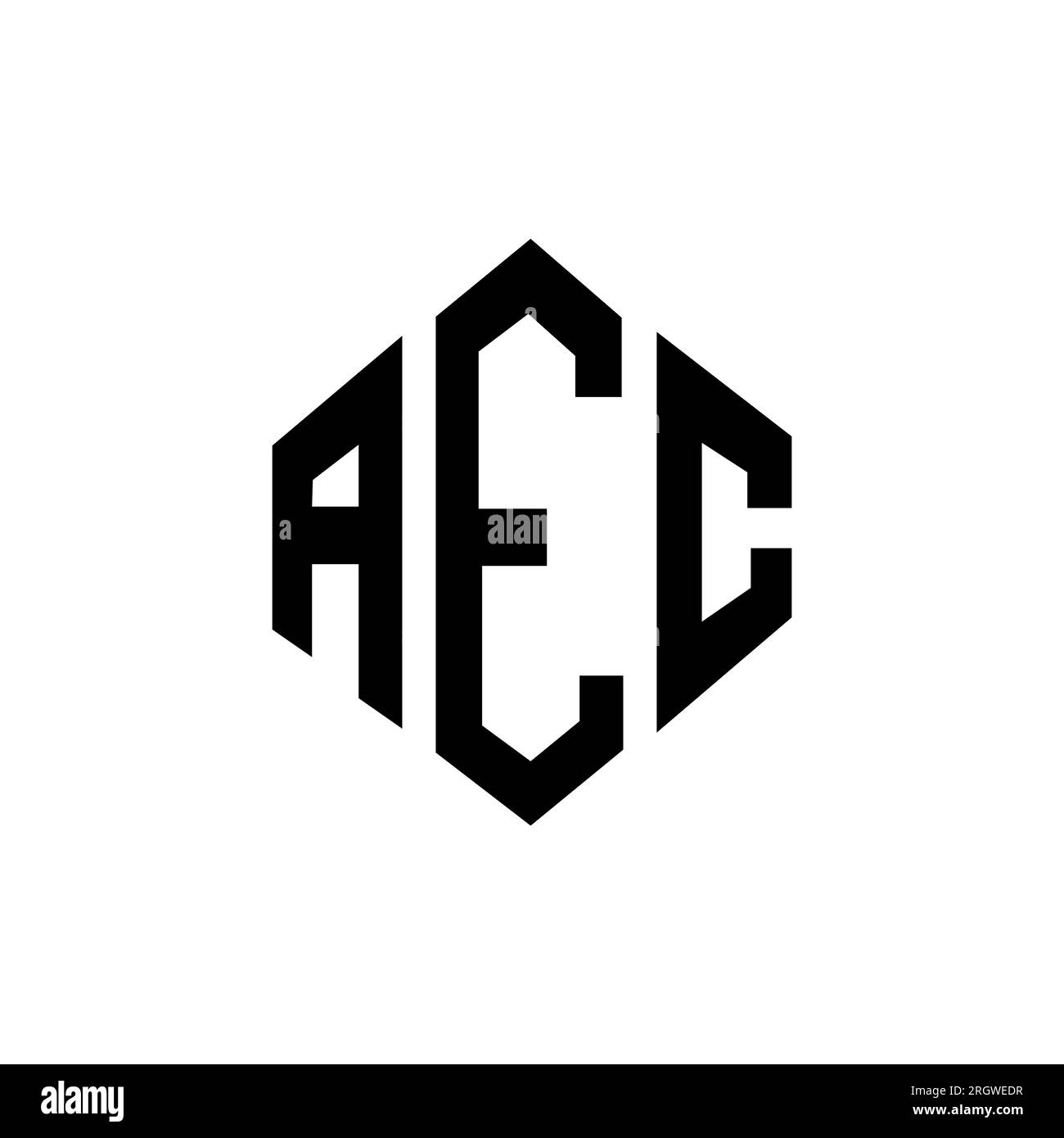 AEC letter logo design with polygon shape. AEC polygon and cube shape ...