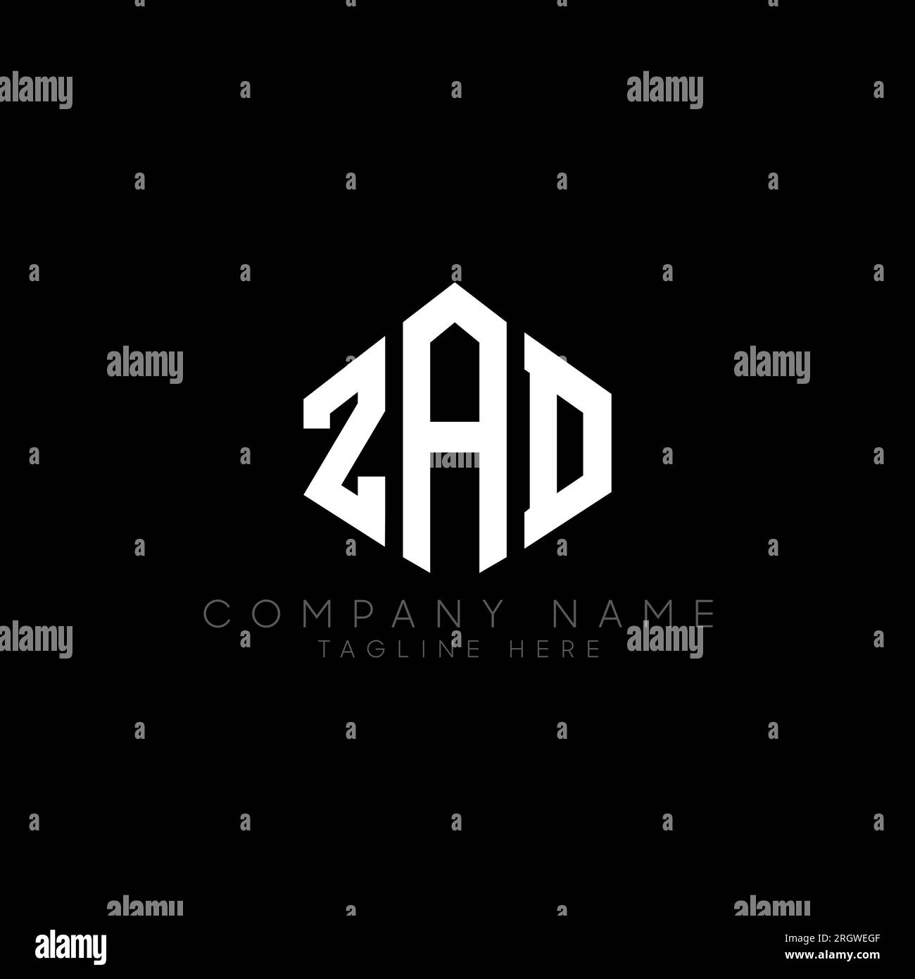 ZAD letter logo design with polygon shape. ZAD polygon and cube shape ...