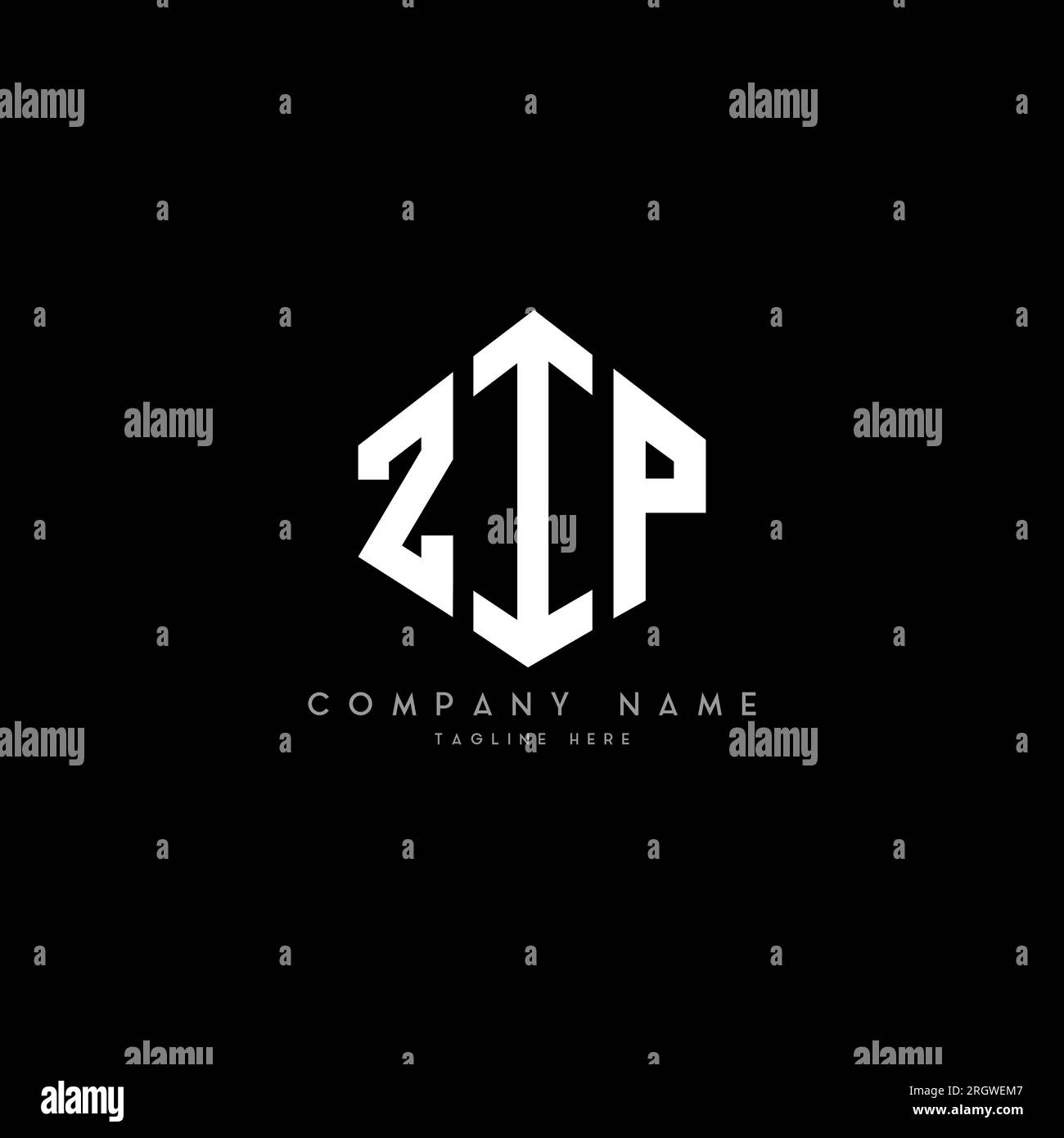 ZIP letter logo design with polygon shape. ZIP polygon and cube shape ...