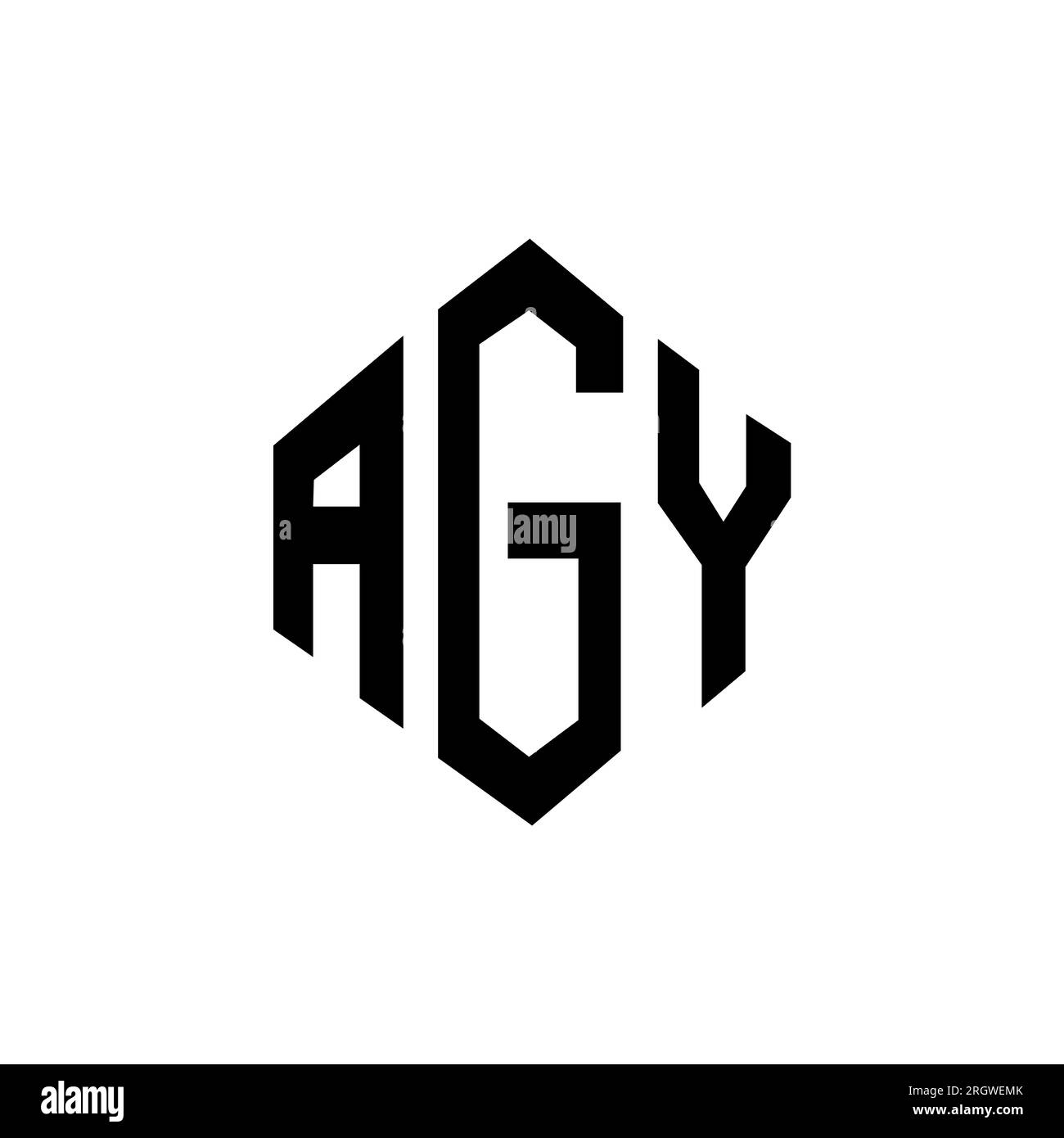 AGY letter logo design with polygon shape. AGY polygon and cube shape ...
