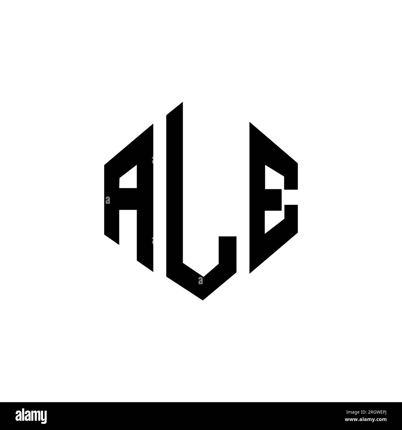 ALE letter logo design with polygon shape. ALE polygon and cube shape ...