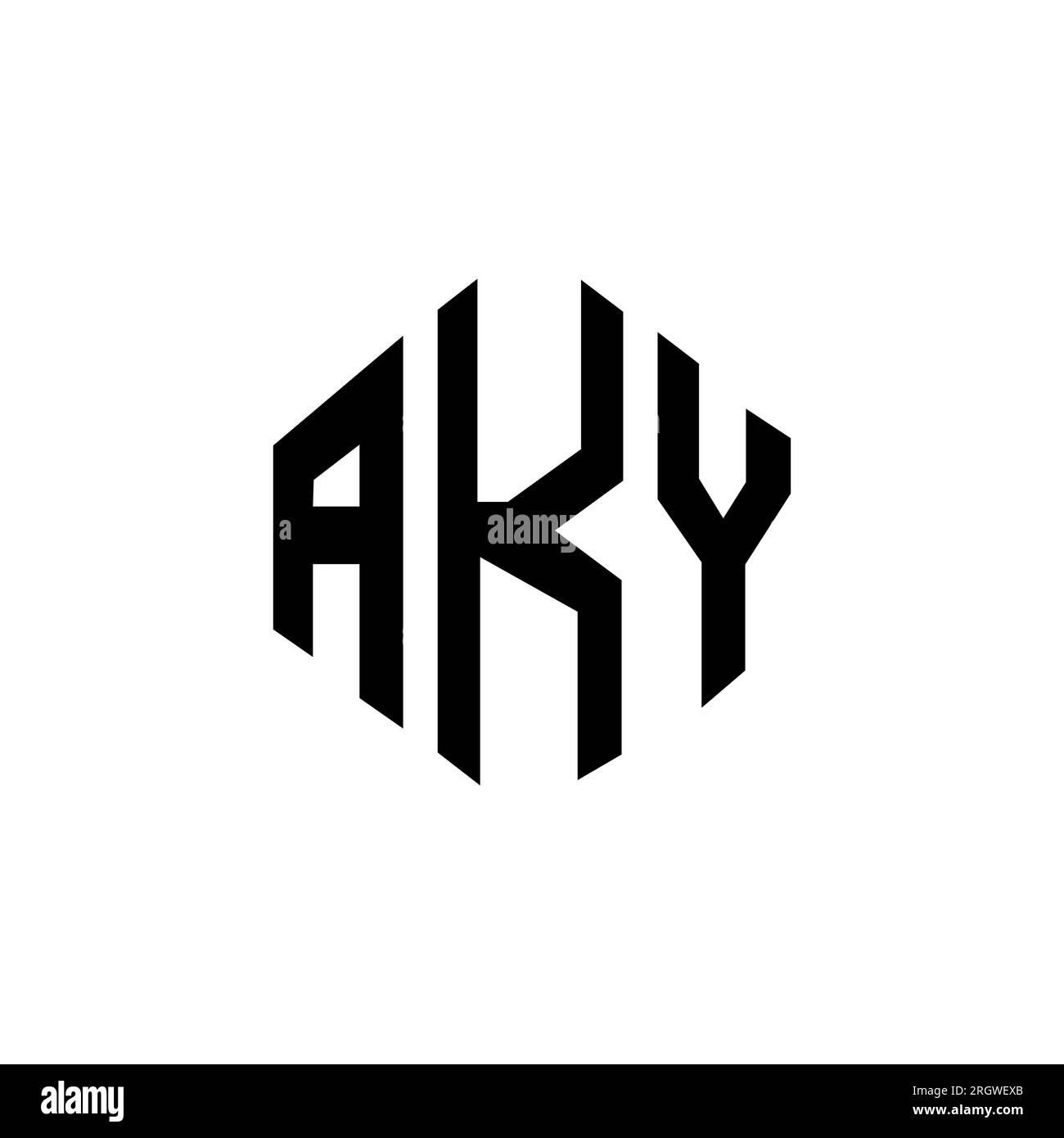 AKY letter logo design with polygon shape. AKY polygon and cube shape ...