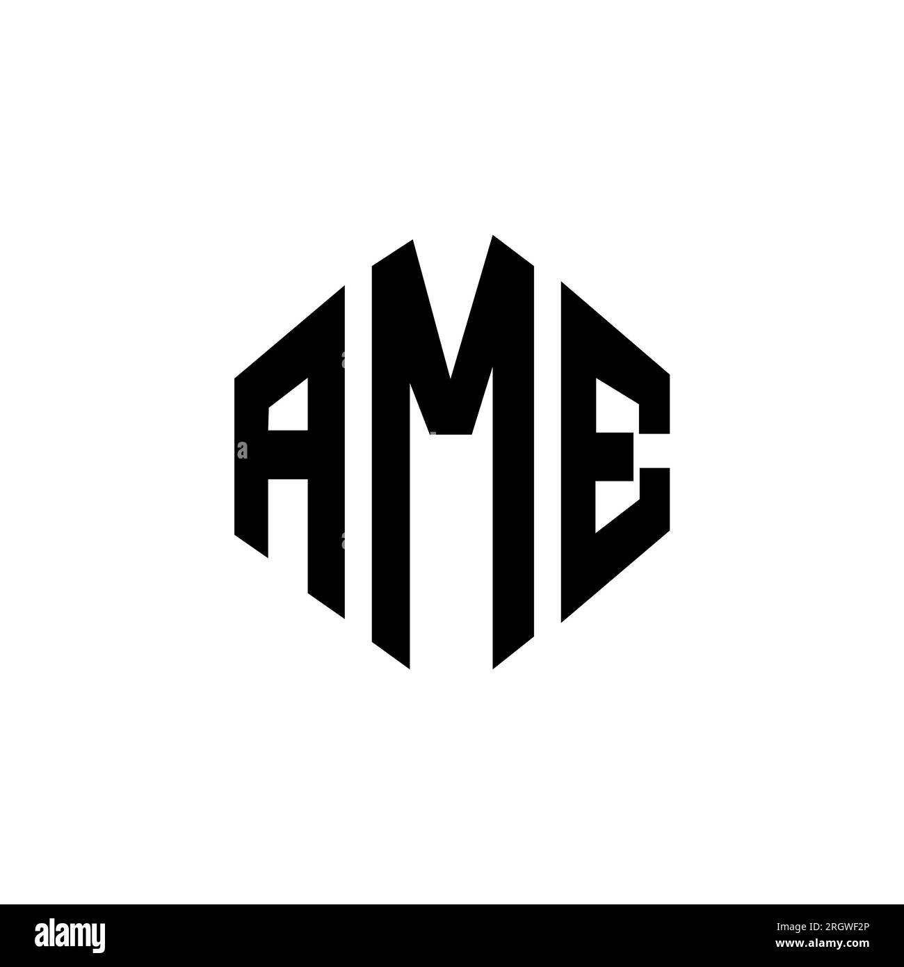 AME letter logo design with polygon shape. AME polygon and cube shape ...