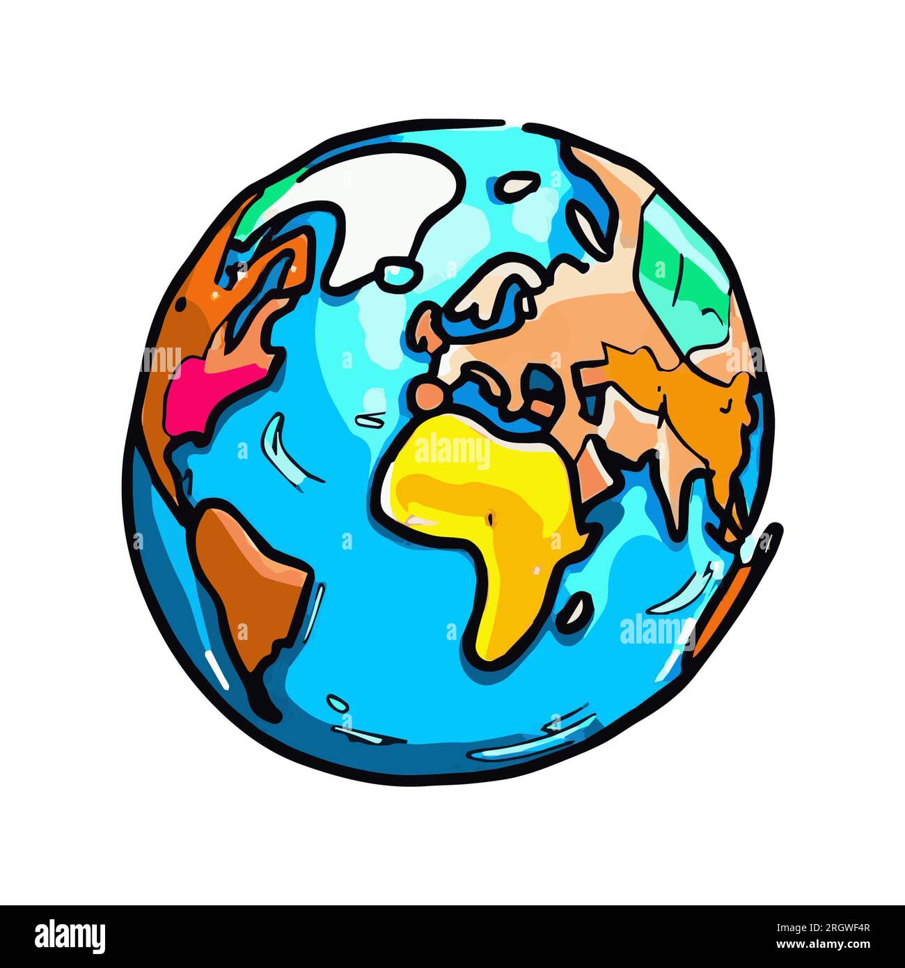 Cartoon world map vector hi-res stock photography and images - Alamy