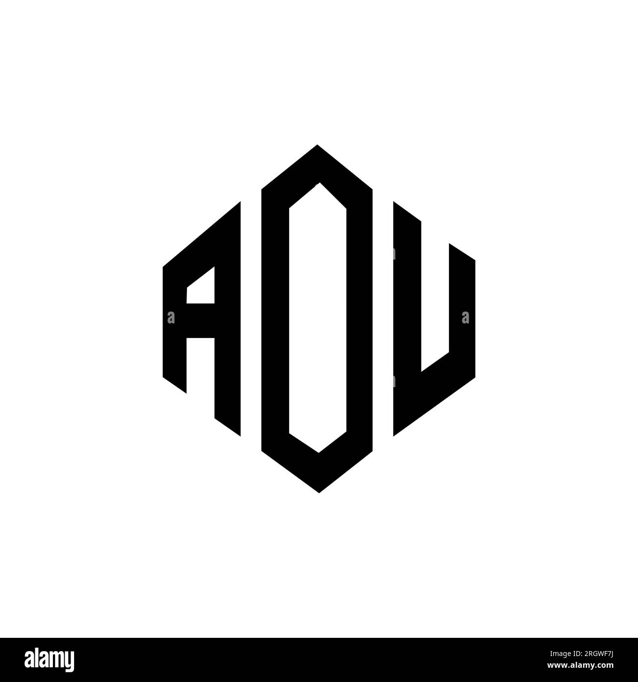 AOU letter logo design with polygon shape. AOU polygon and cube shape ...