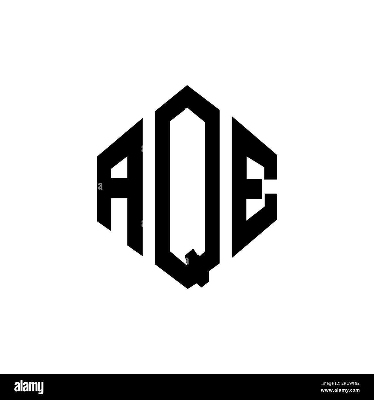 AQE letter logo design with polygon shape. AQE polygon and cube shape ...