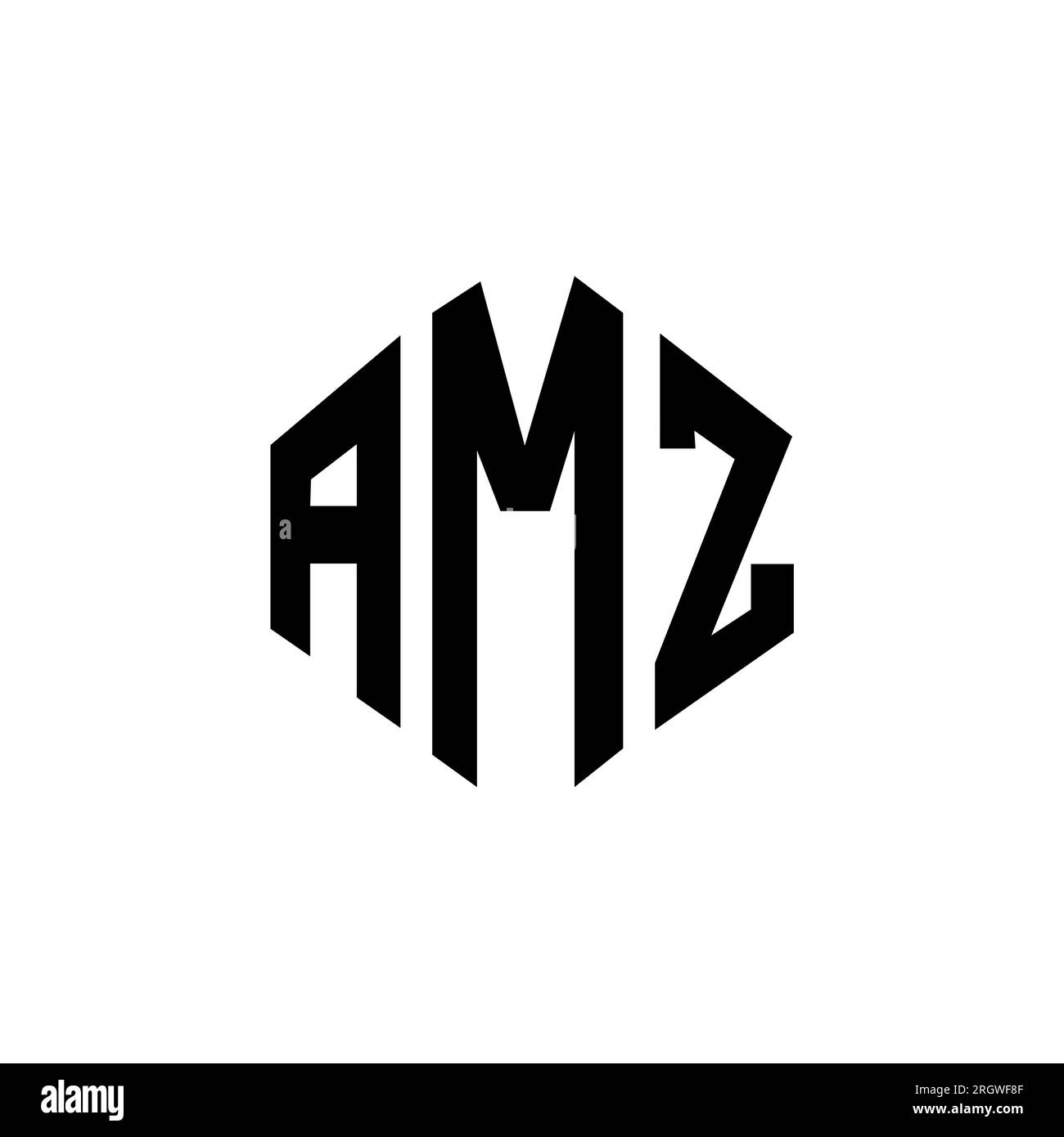 AMZ letter logo design with polygon shape. AMZ polygon and cube shape ...