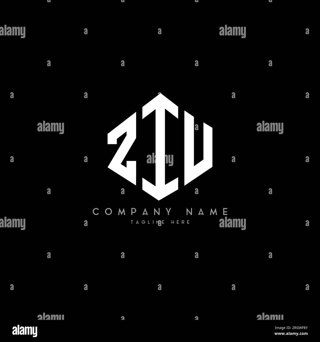 ZIU letter logo design with polygon shape. ZIU polygon and cube shape ...