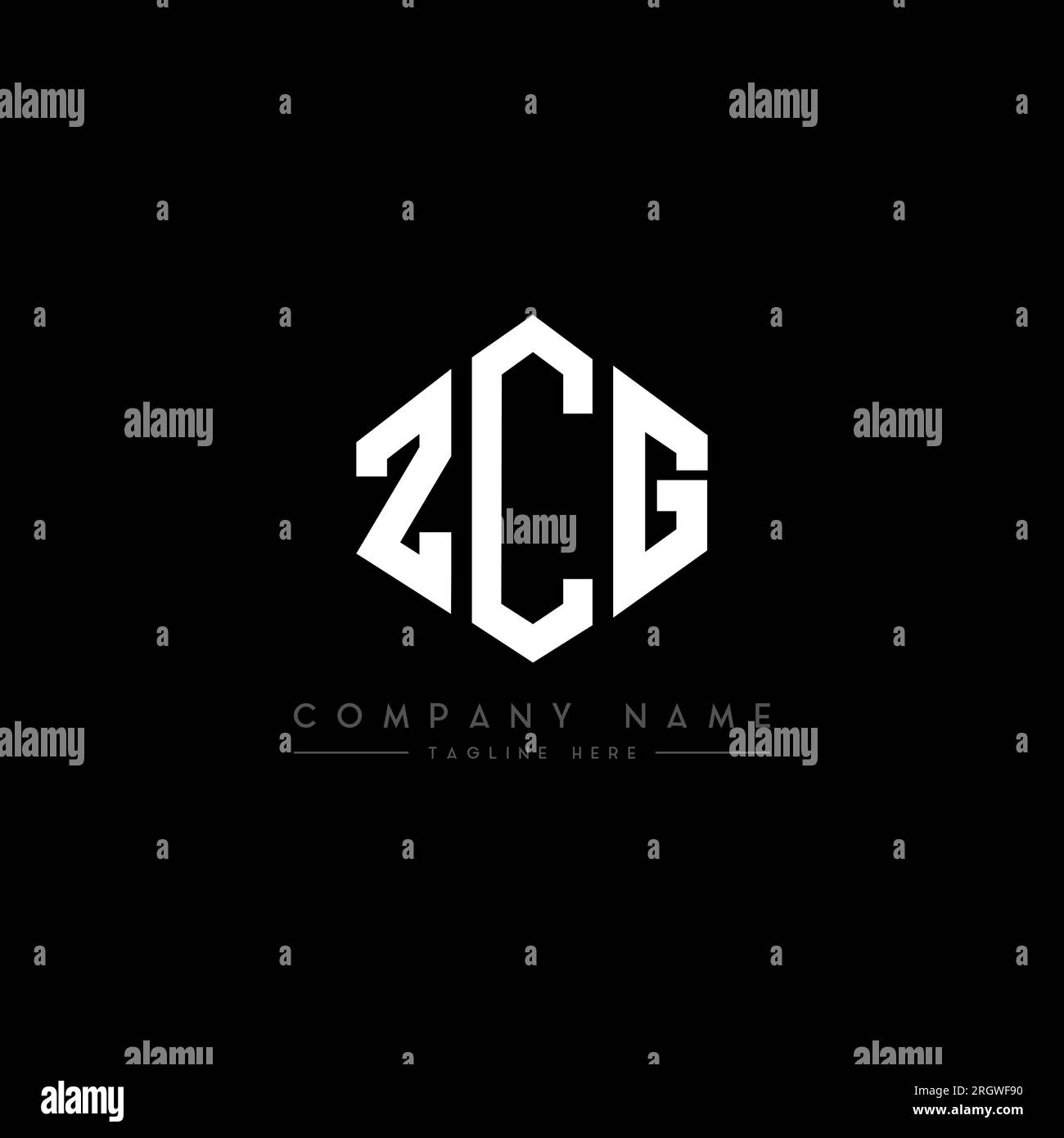 ZCG letter logo design with polygon shape. ZCG polygon and cube shape ...