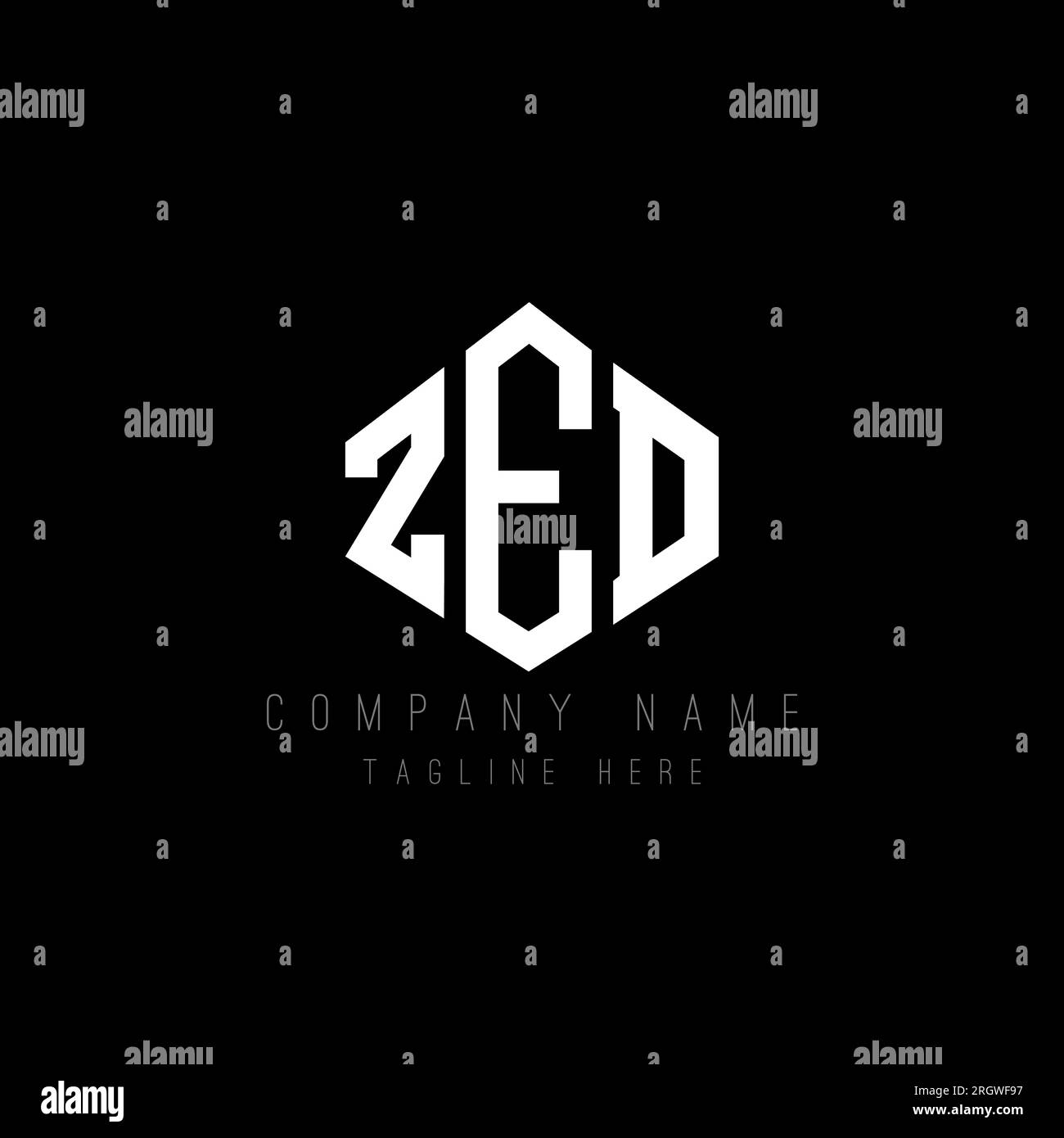 ZED letter logo design with polygon shape. ZED polygon and cube shape logo design. ZED hexagon ...