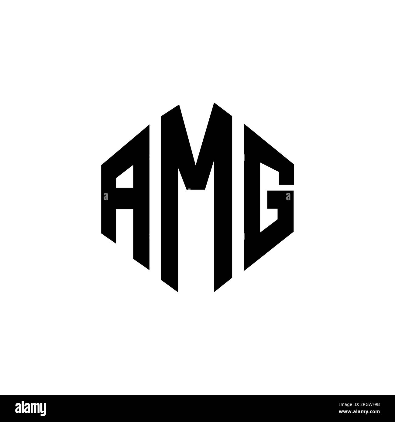 AMG letter logo design with polygon shape. AMG polygon and cube shape logo design. AMG hexagon ...