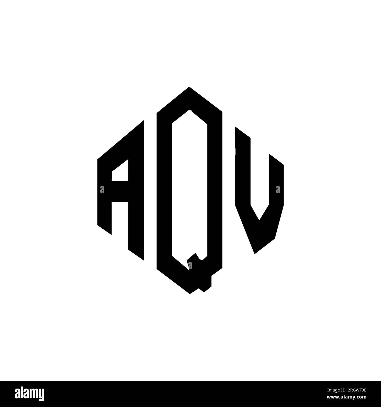 AQV letter logo design with polygon shape. AQV polygon and cube shape ...