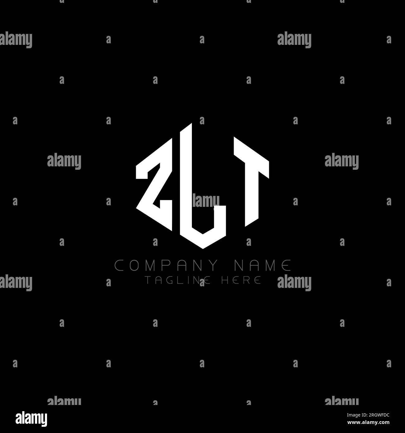 ZLT letter logo design with polygon shape. ZLT polygon and cube shape ...