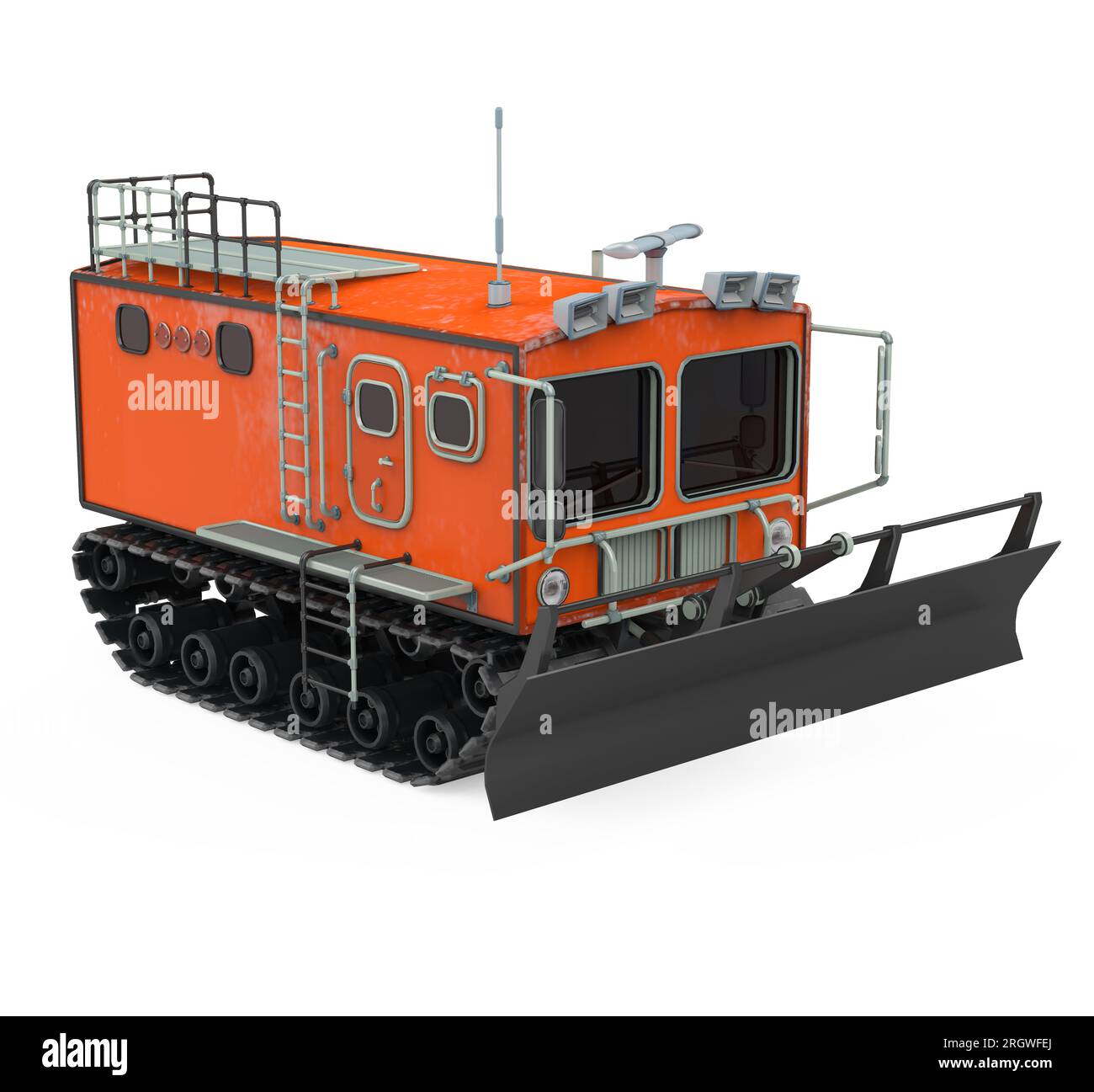Snow Tracked Vehicle Isolated Stock Photo - Alamy