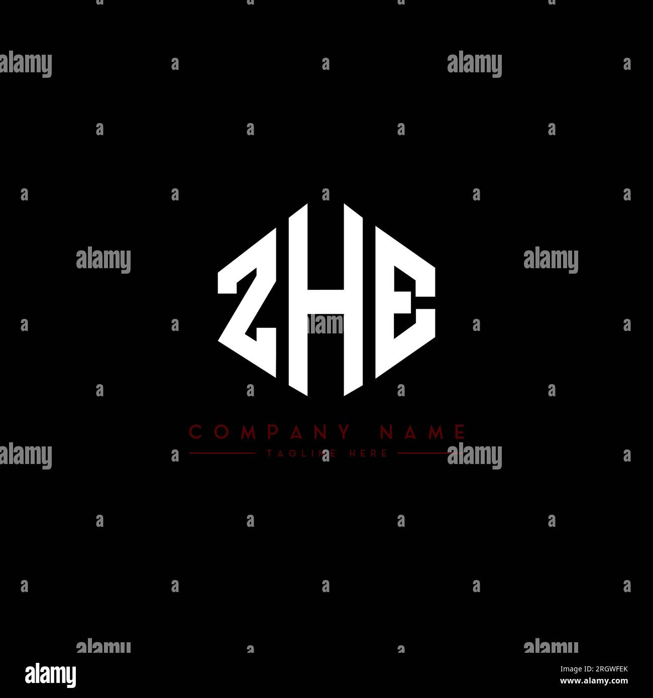 ZHE letter logo design with polygon shape. ZHE polygon and cube shape ...