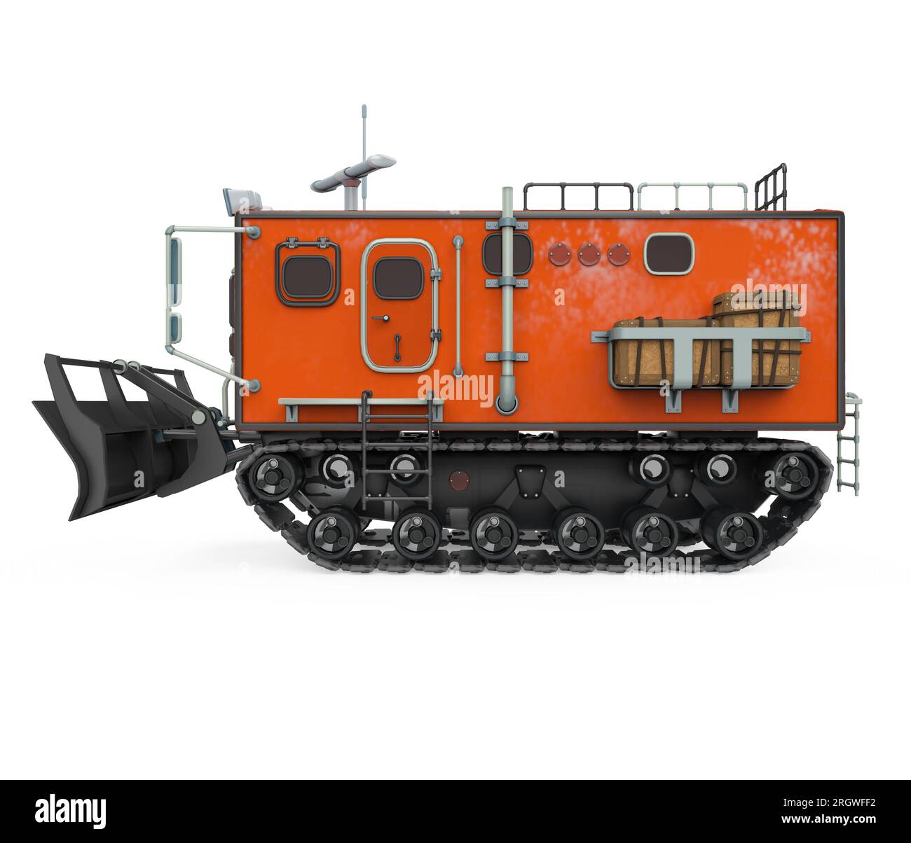 Snow Tracked Vehicle Isolated Stock Photo - Alamy