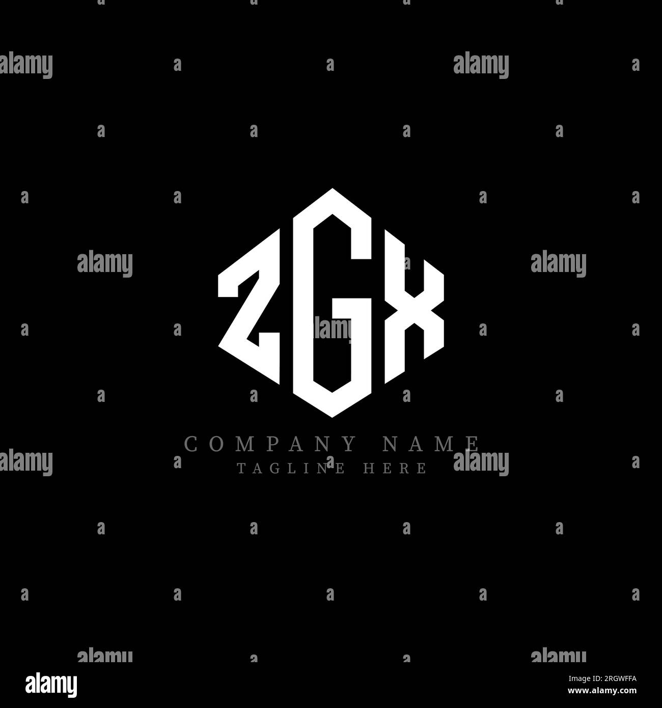 ZGX letter logo design with polygon shape. ZGX polygon and cube shape ...