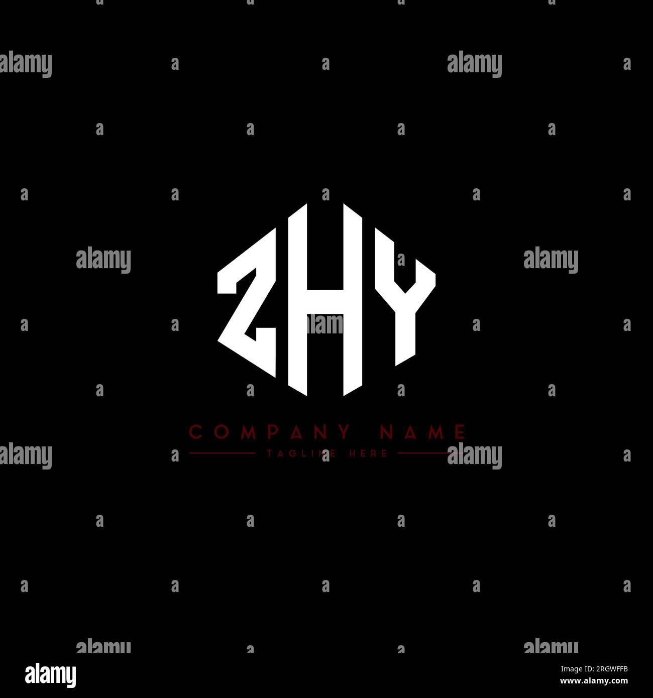 ZHY letter logo design with polygon shape. ZHY polygon and cube shape logo design. ZHY hexagon ...