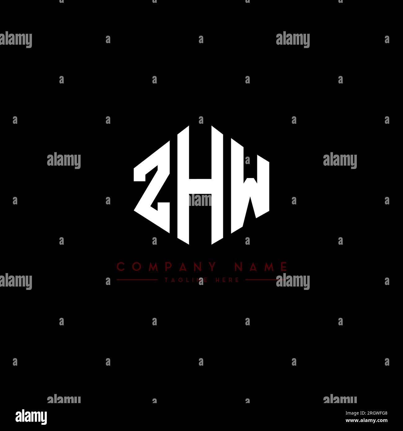 ZHW letter logo design with polygon shape. ZHW polygon and cube shape logo design. ZHW hexagon ...