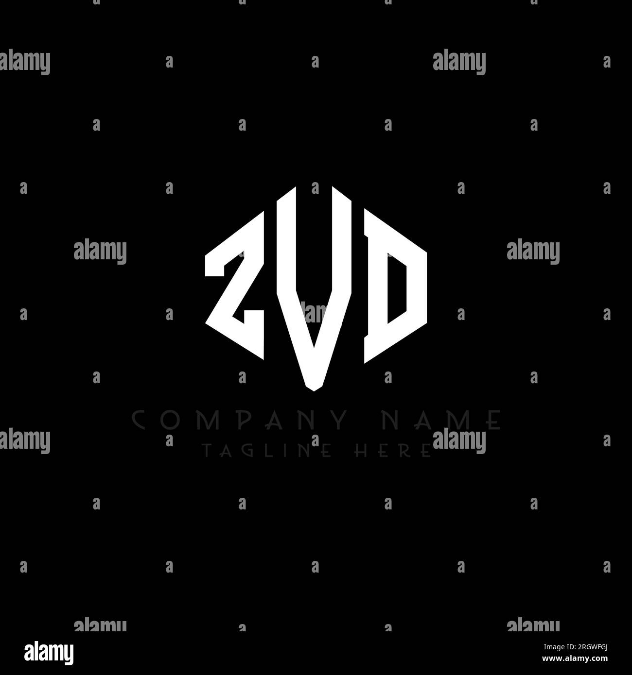 ZVD letter logo design with polygon shape. ZVD polygon and cube shape ...