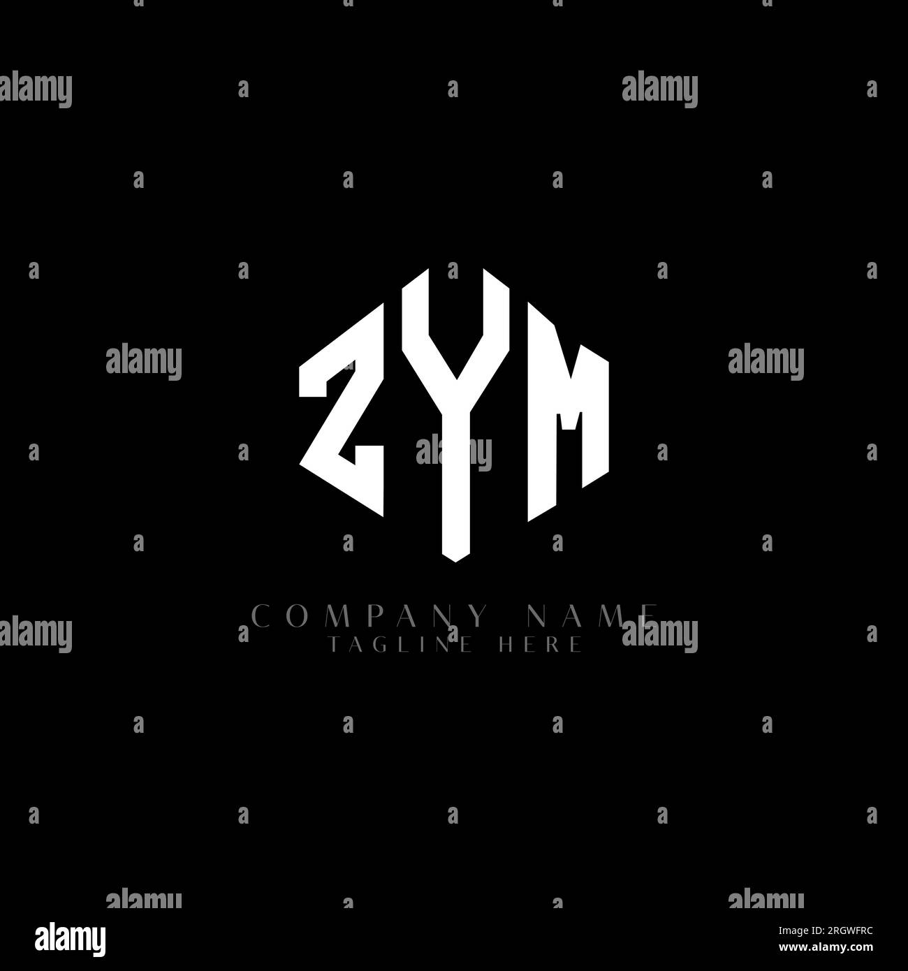 ZYM letter logo design with polygon shape. ZYM polygon and cube shape ...