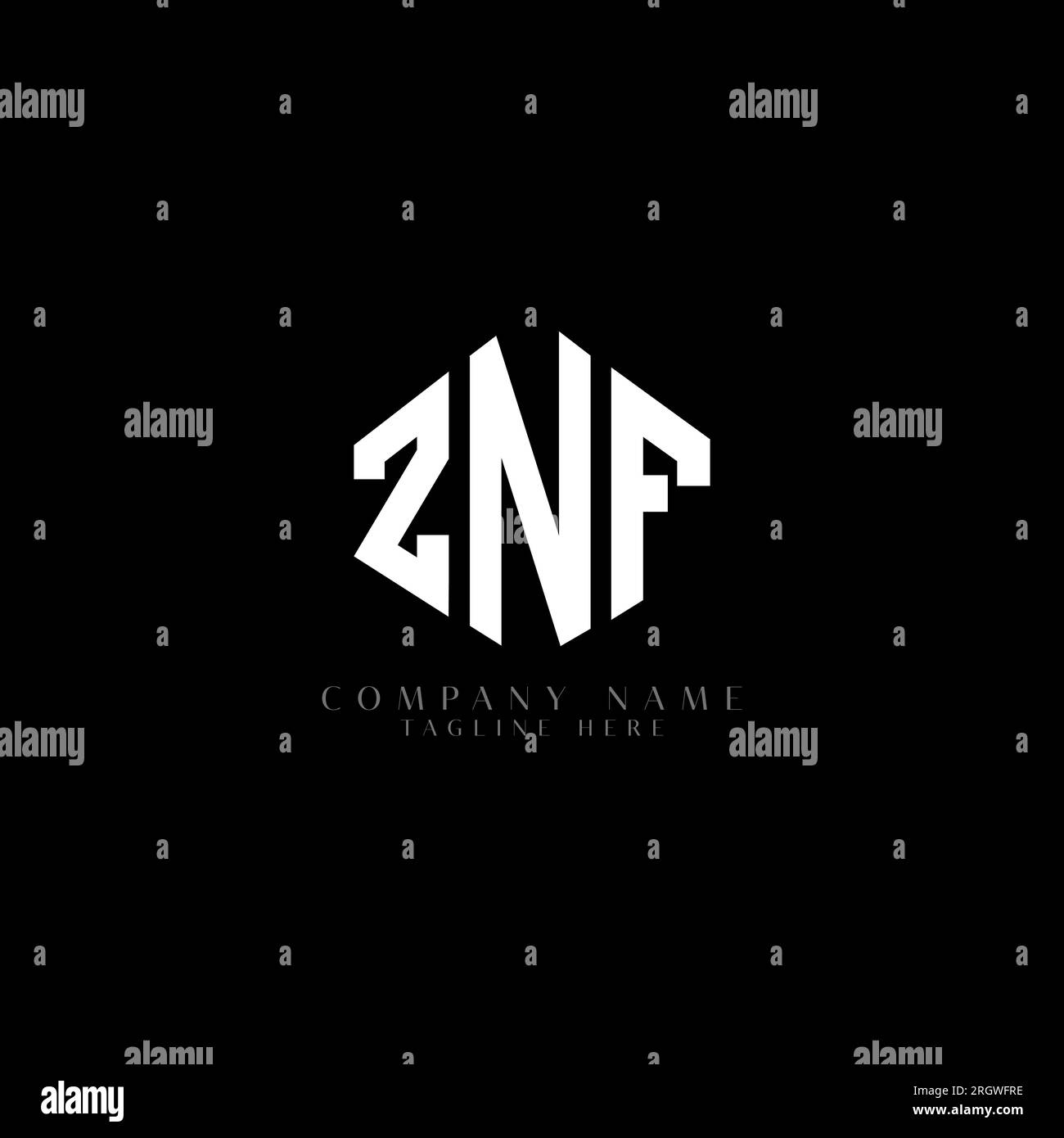 ZNF letter logo design with polygon shape. ZNF polygon and cube shape ...