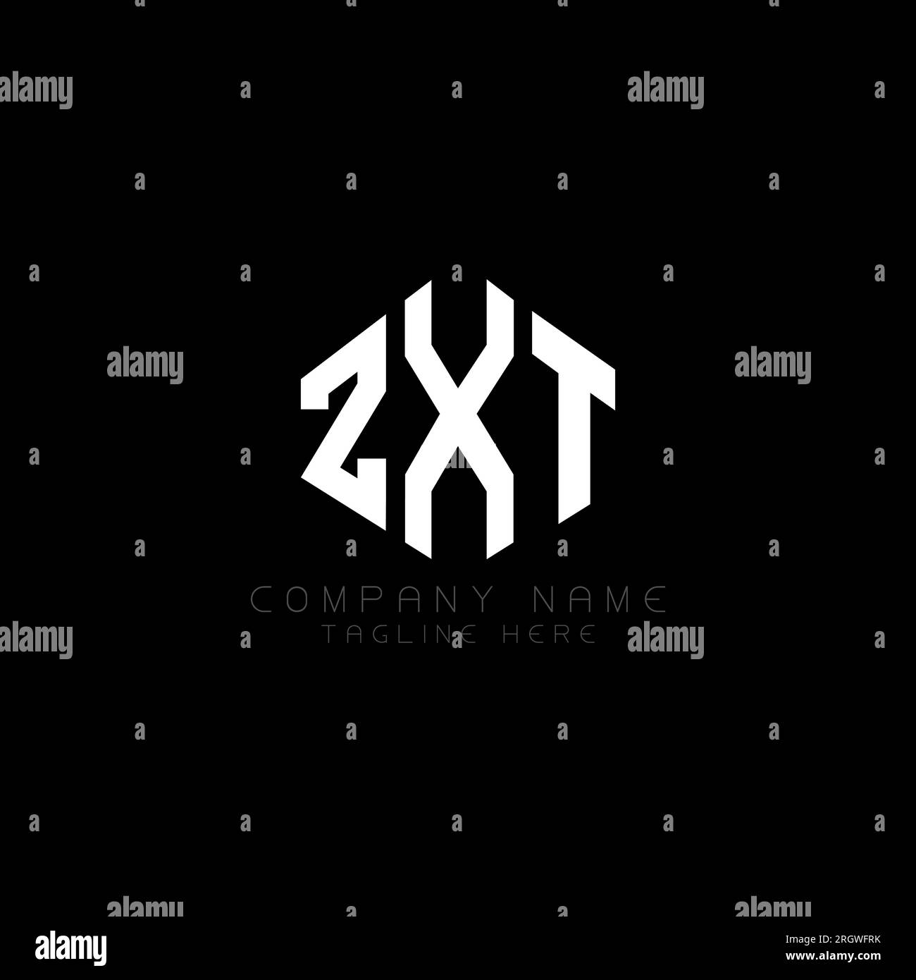 ZXT letter logo design with polygon shape. ZXT polygon and cube shape ...
