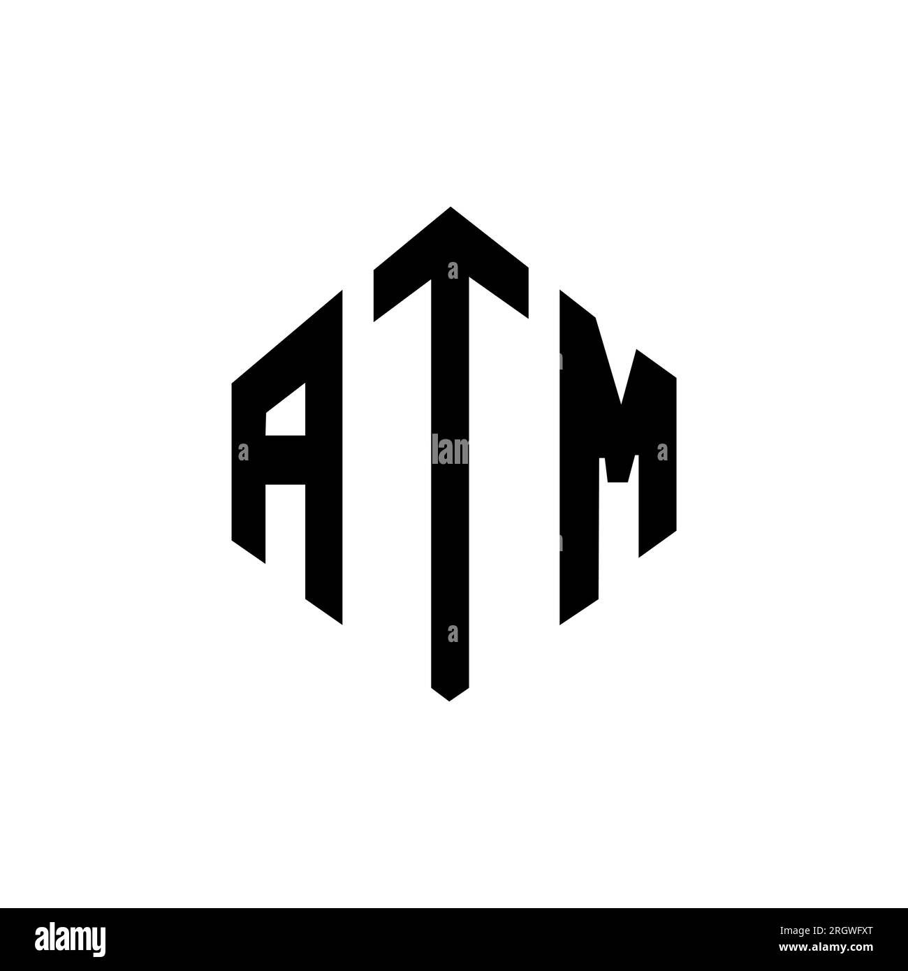 ATM letter logo design with polygon shape. ATM polygon and cube shape ...