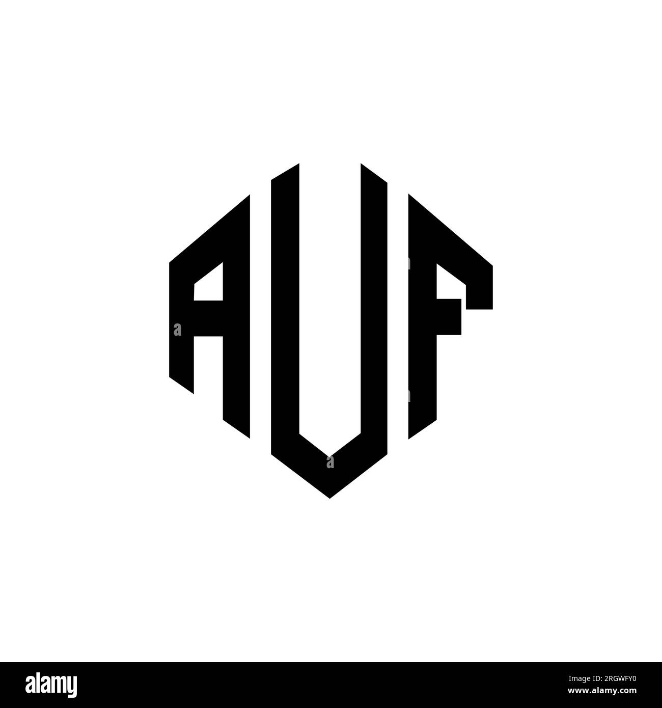 AUF letter logo design with polygon shape. AUF polygon and cube shape ...