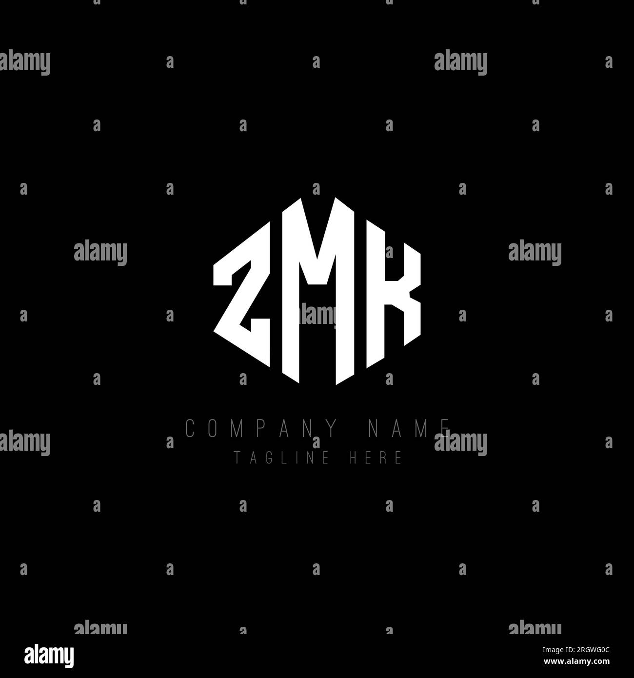 ZMK letter logo design with polygon shape. ZMK polygon and cube shape ...