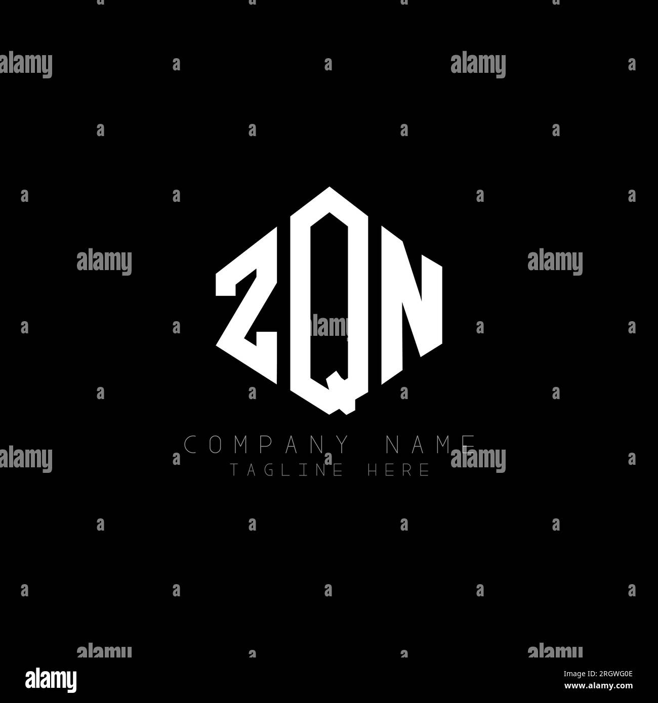 ZQN letter logo design with polygon shape. ZQN polygon and cube shape ...