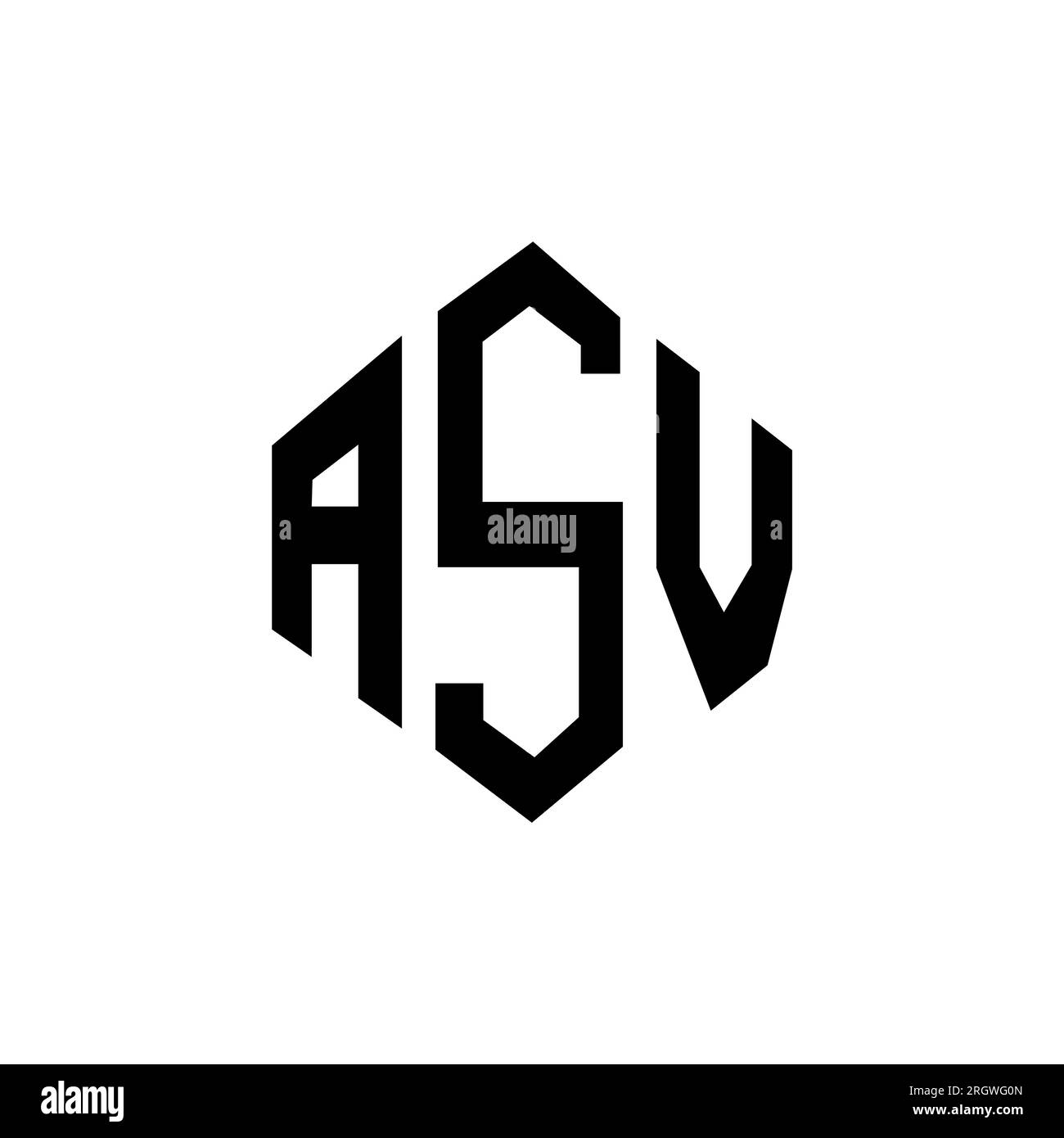 ASV letter logo design with polygon shape. ASV polygon and cube shape ...