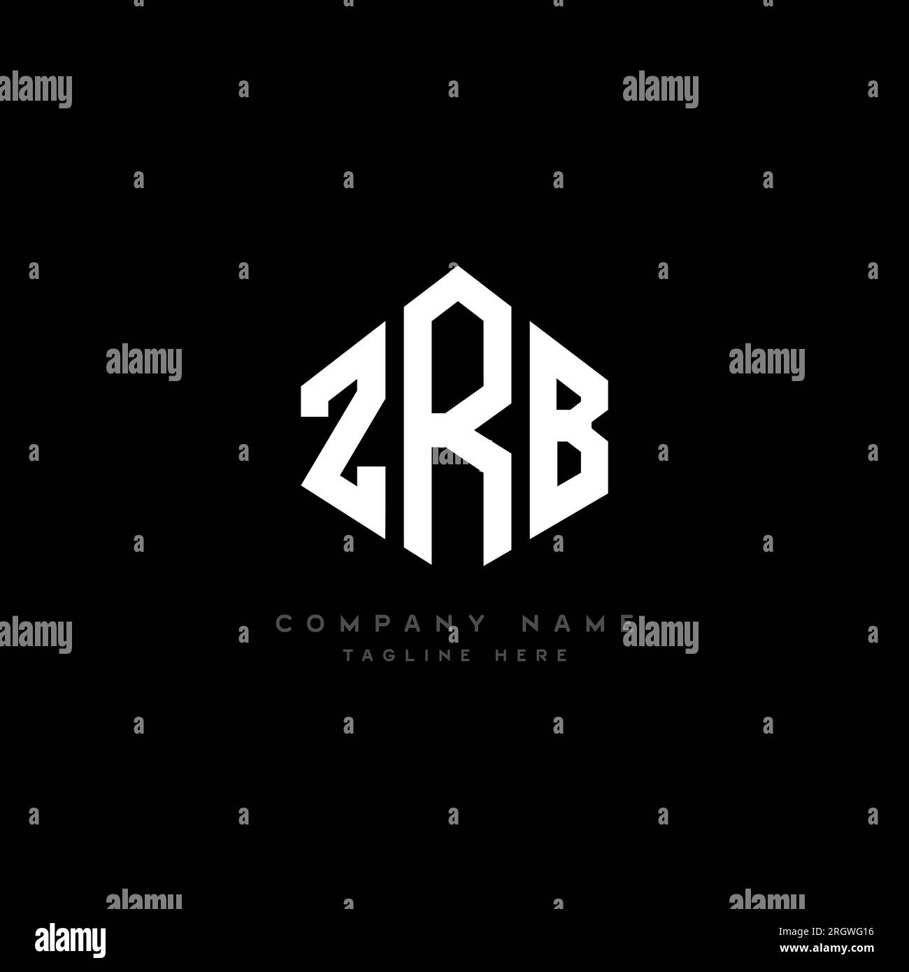 ZRB letter logo design with polygon shape. ZRB polygon and cube shape ...