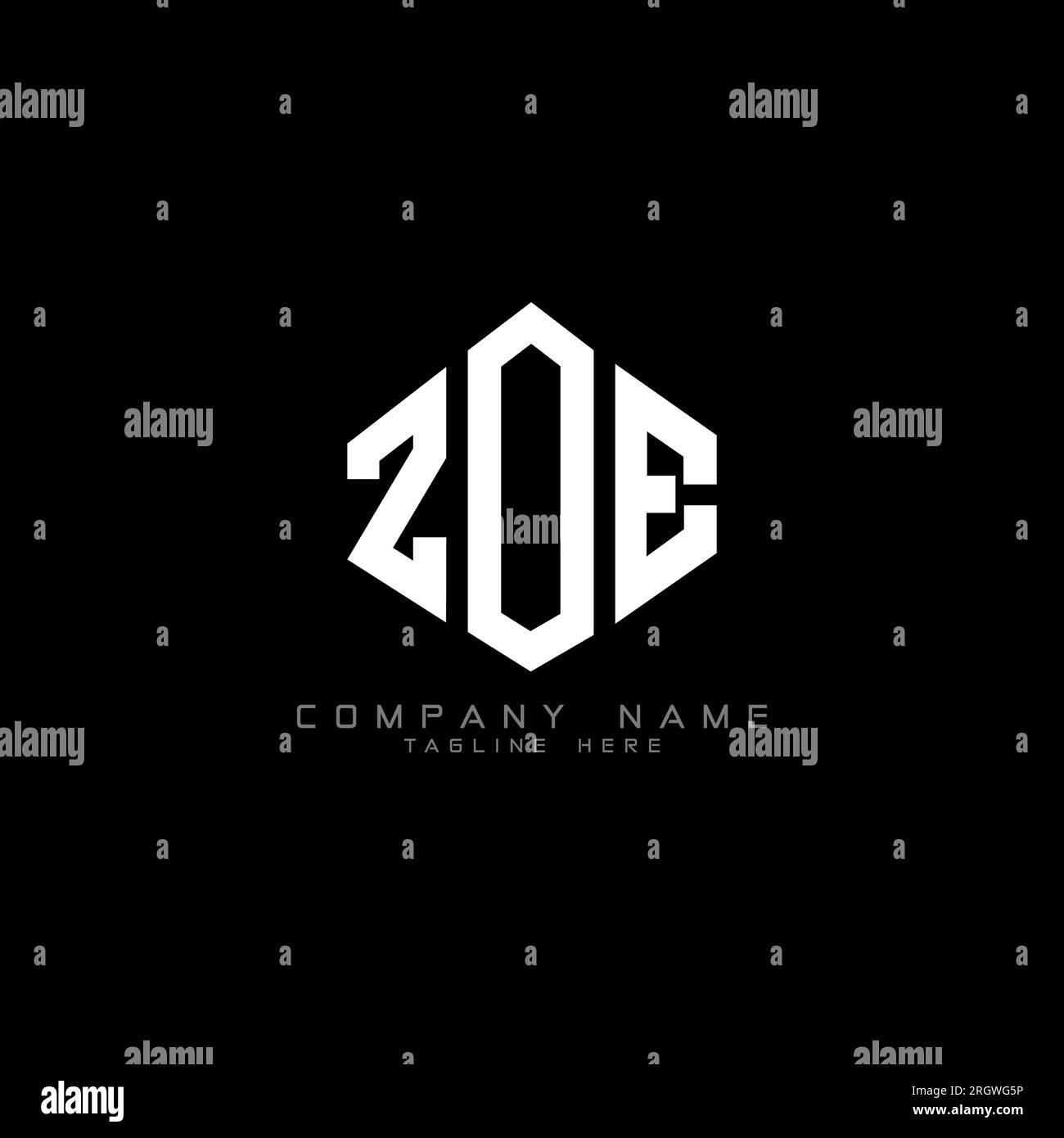 ZOE letter logo design with polygon shape. ZOE polygon and cube shape ...