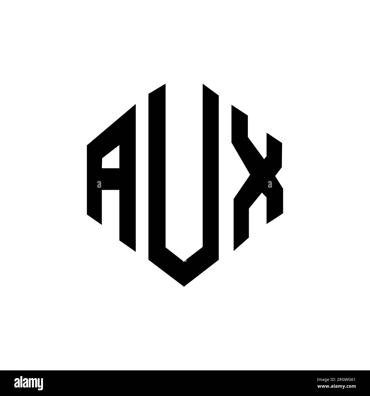 AUX letter logo design with polygon shape. AUX polygon and cube shape ...