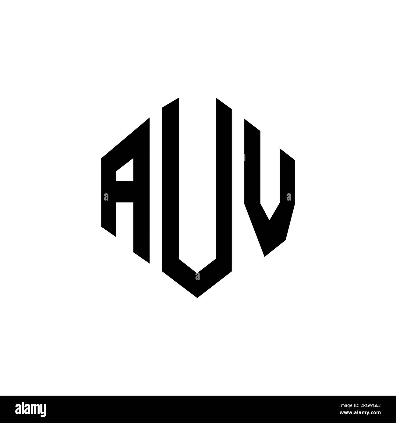 AUV letter logo design with polygon shape. AUV polygon and cube shape ...