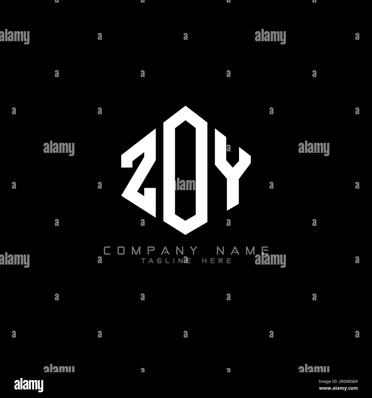 ZOY letter logo design with polygon shape. ZOY polygon and cube shape ...